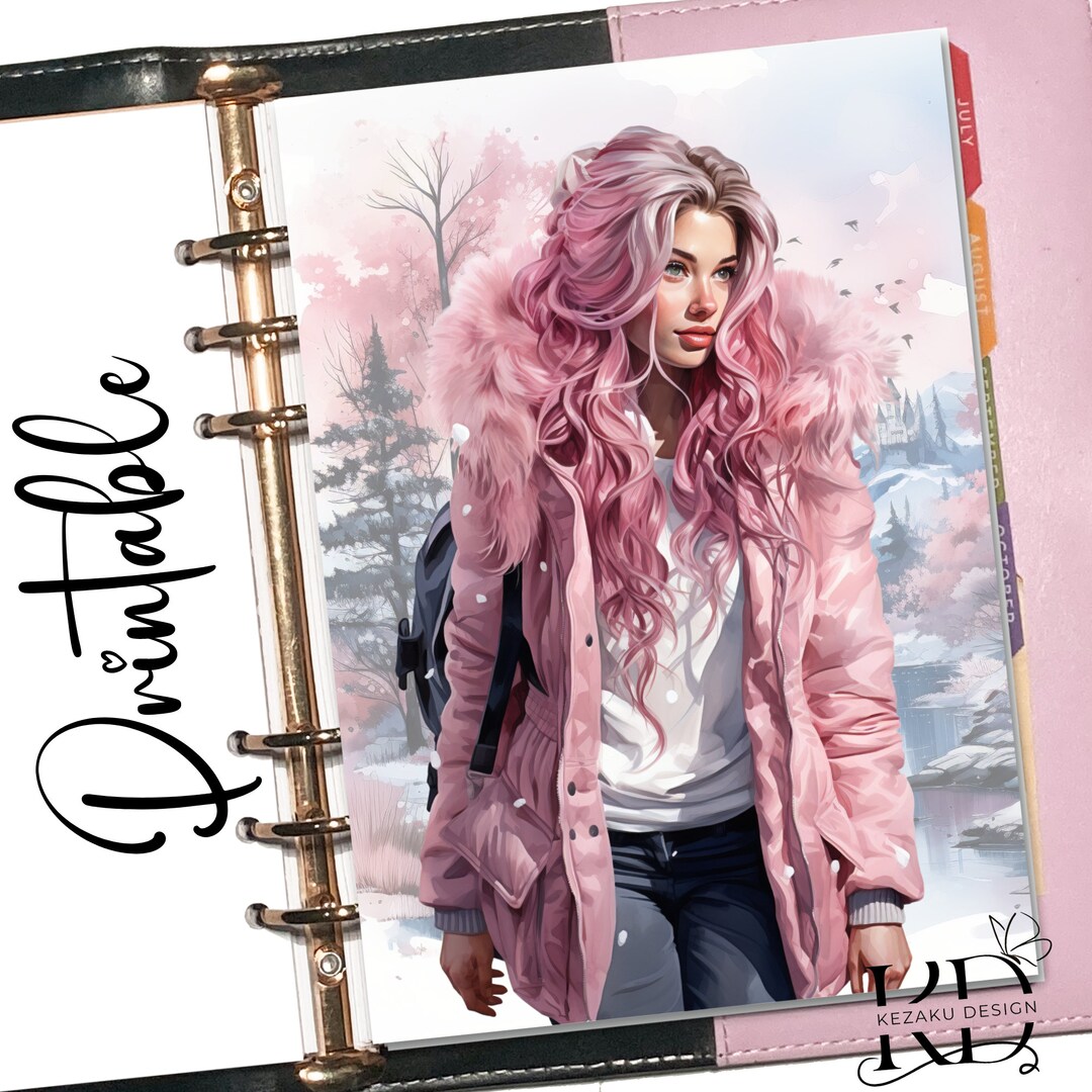 PRINTABLE Winter Girl Dashboard, Printable Planner Dashboard, Book ...