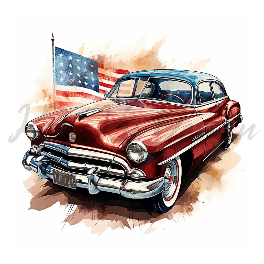 American Muscle Car Clipart 11 High-quality Jpgs, American Flag ...