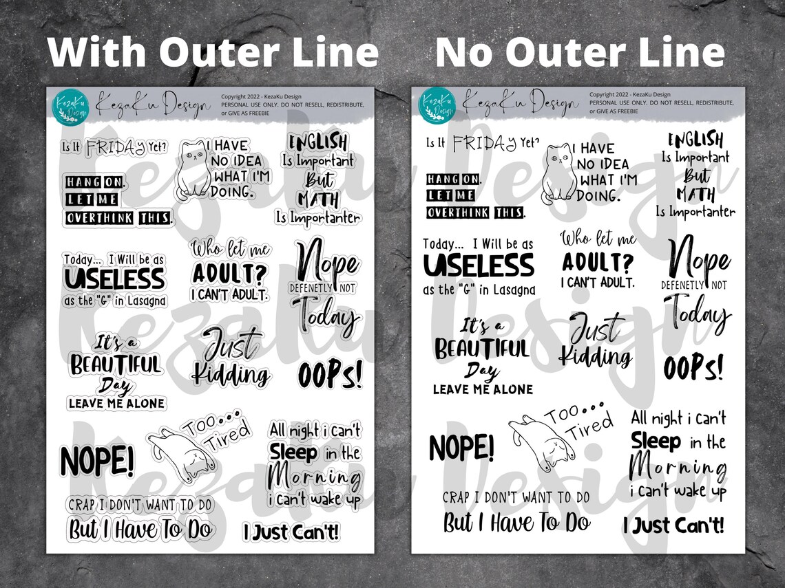 PRINTABLE Funny Quotes Stickers Funny Quotes Printable | Etsy