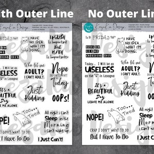 PRINTABLE Funny Quotes Stickers, Funny Quotes Printable Planner ...