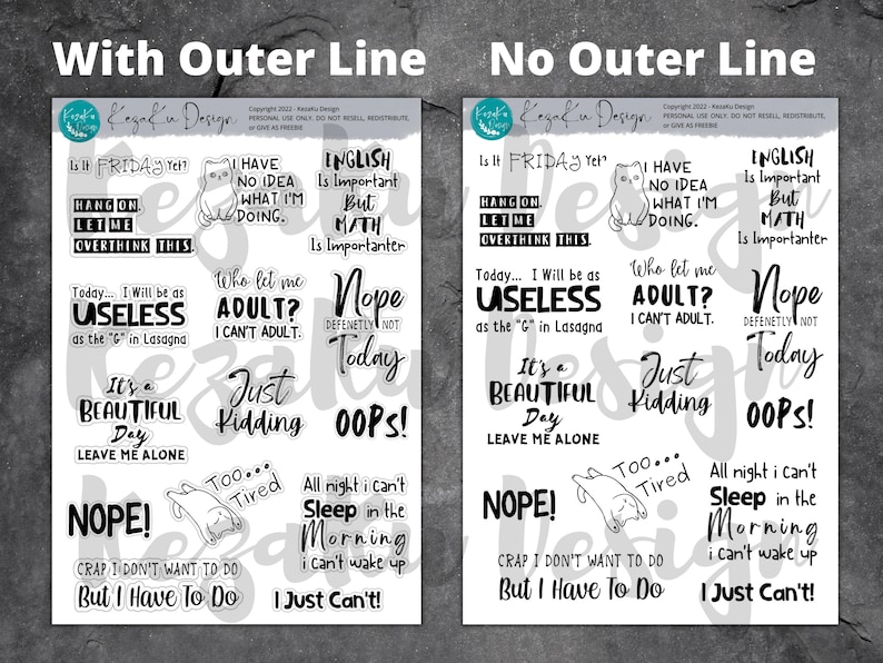 PRINTABLE Funny Quotes Stickers Funny Quotes Printable - Etsy