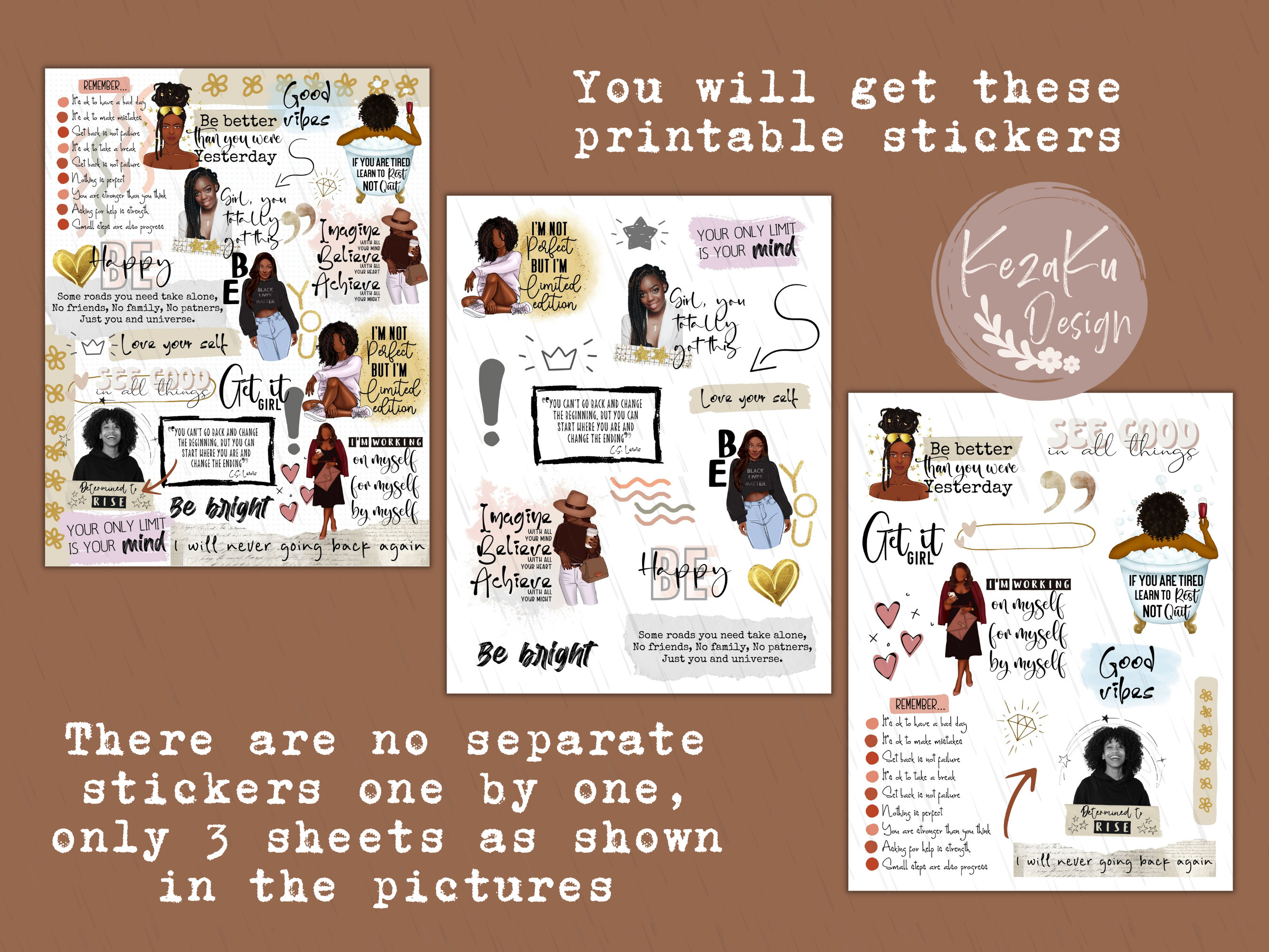 PRINTABLE Positive Quote Stickers Motivational Stickers - Etsy