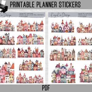 PRINTABLE Quirky Houses Stickers, Instant Download Printable Sticker ...