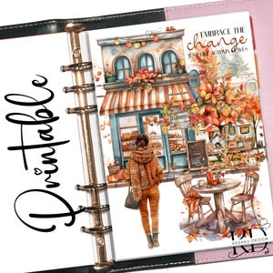 PDF Planner Dashboard, Printable Autumn Coffee Shop Planner Dashboards ...