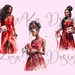 Red Christmas Black Girl Cliparts Type 1, Christmas Black Girl Clipart ...