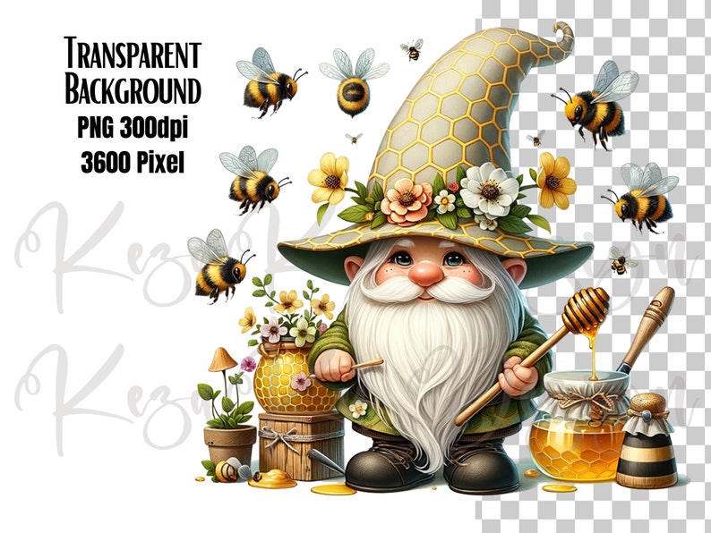 Bee Gnomes Cliparts, 23 Bee Gnomes PNG, Yellow Gnome Cliparts ...