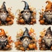 Halloween Gnome Cliparts Watercolor Gnome Cliparts Halloween - Etsy