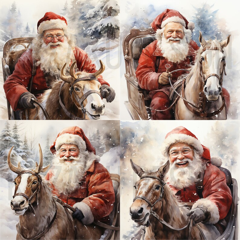Santa Claus Clipart 12 High-quality Jpgs Merry Christmas - Etsy