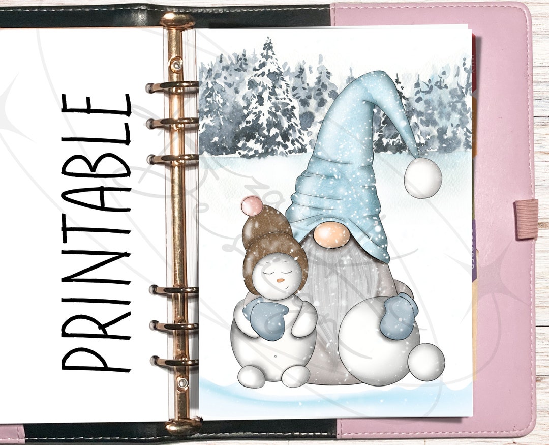 Winter Gnome Planner Dashboard, Printable Planner Dashboard, Gnome ...
