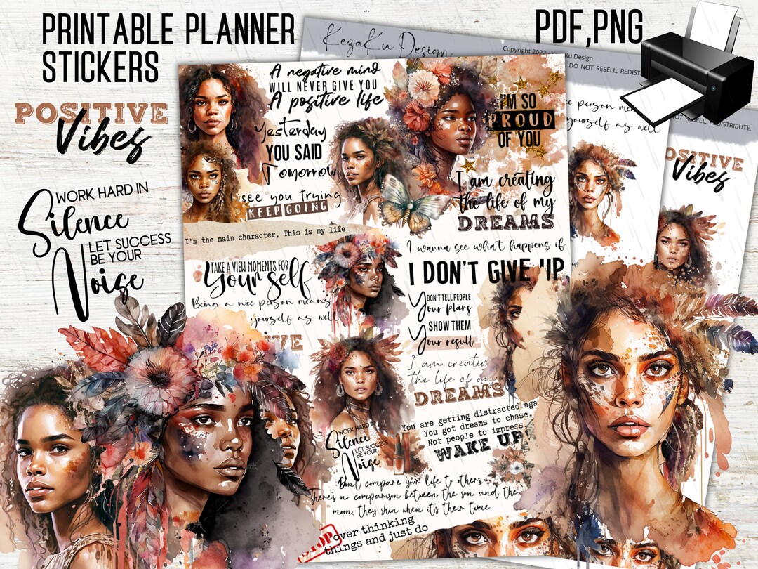 PRINTABLE Positive Quote Stickers, Motivational Stickers, Instant ...