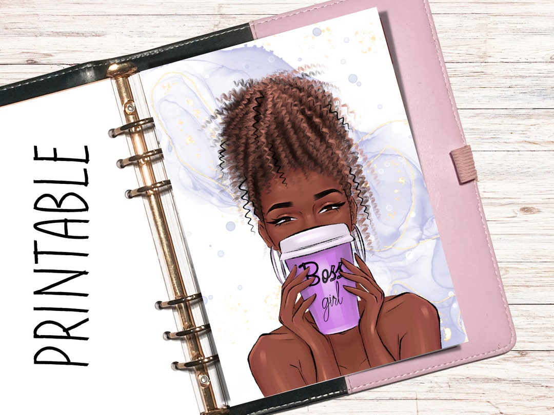 Coffee Girl Planner Dashboard, Printable Planner Dashboards, Girl ...