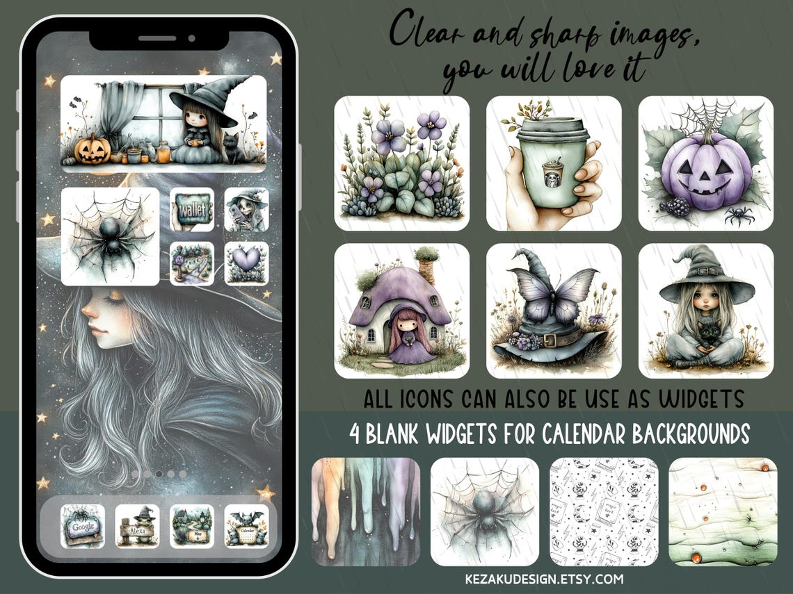 A Kindness Witch App Icons, Witch iPhone Icons, Wizard Highlight Icons ...