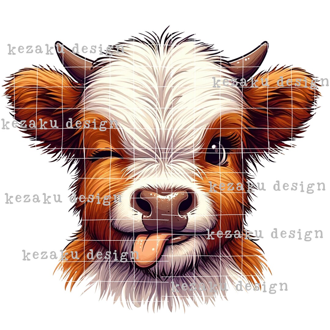 Highland Calf Clipart, Highland Cow Sublimation Designs, Silly Cow ...