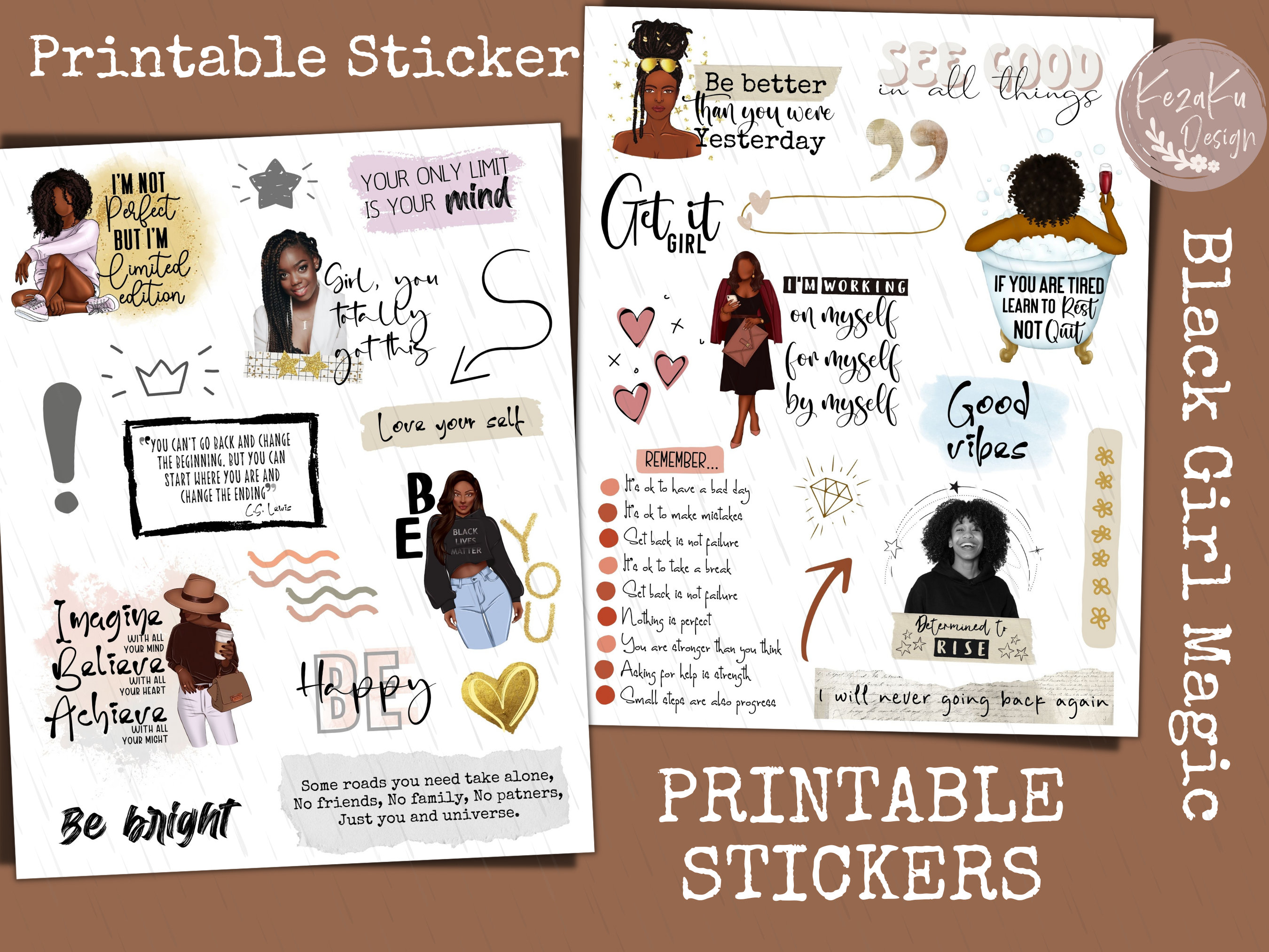 PRINTABLE Positive Quote Stickers Motivational Stickers - Etsy