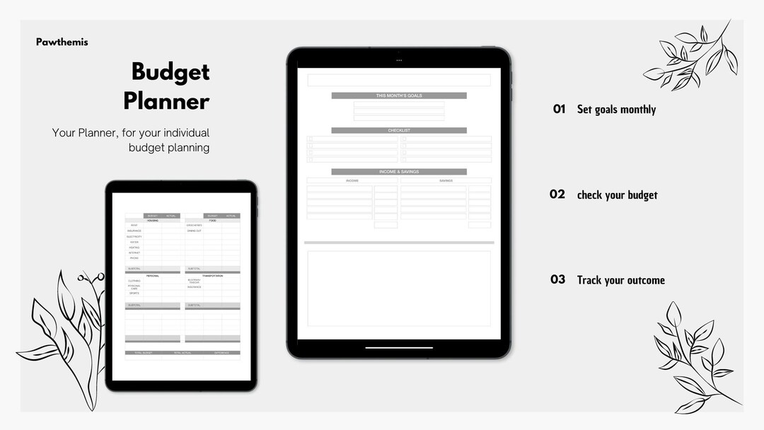 Basic Digital Budget Planner - Goodnotes and More, Printable - Etsy