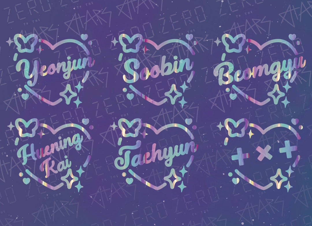 TXT Bias Name Cute Heart Vinyl Decal Sticker for Your Light Stick, Car ...