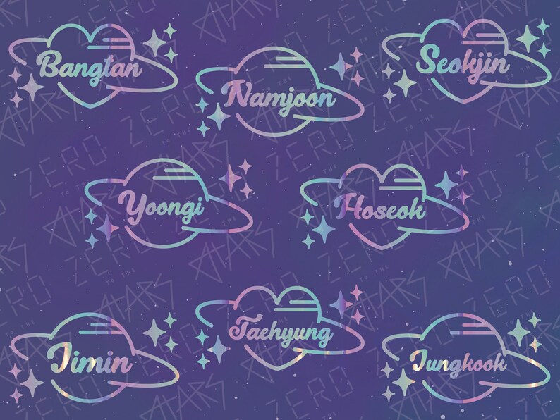 BTS Planet/heart Bias Vinyl Decal Sticker for Your Light | Etsy