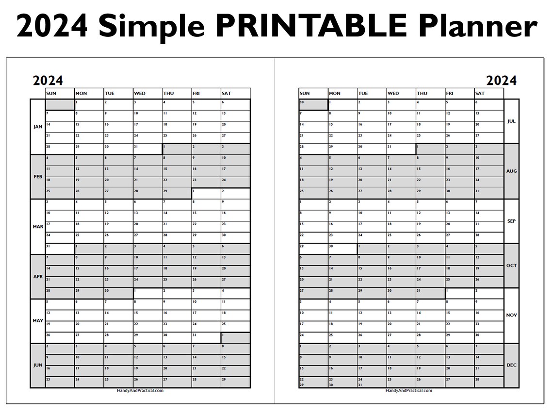 2024 Planner Printable, 2024 Weekly Planner, Monthly Planner, Monthly ...