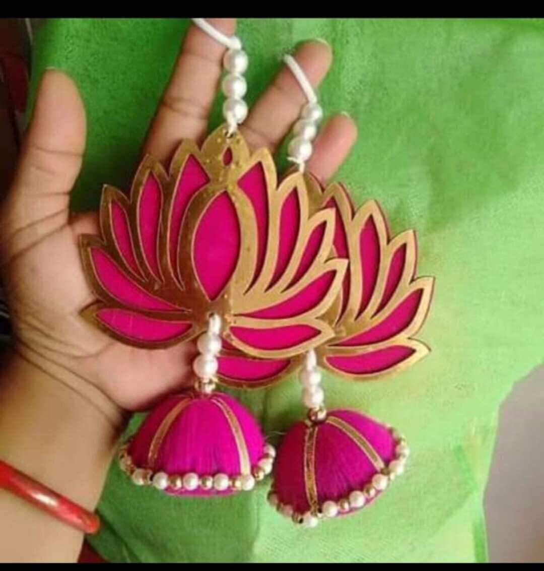 Lotus Flower Strings Door Latkan With Bell Artificial Garland ...