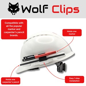 Wolf Clips, Hard Hat Pencil Marker Safety Glasses Holder Blue Collar ...