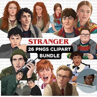 Stanger Characters PNG Clipart Bundle, Digital Download, Printable Pack ...