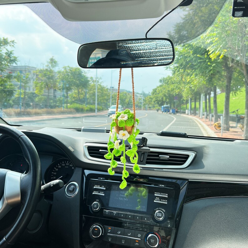 Car Plants Car Hanging Basket Crochet Fern Plant Crochet - Etsy