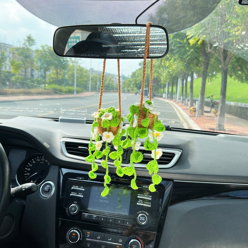 Car Plants Car Hanging Basket Crochet Fern Plant Crochet - Etsy