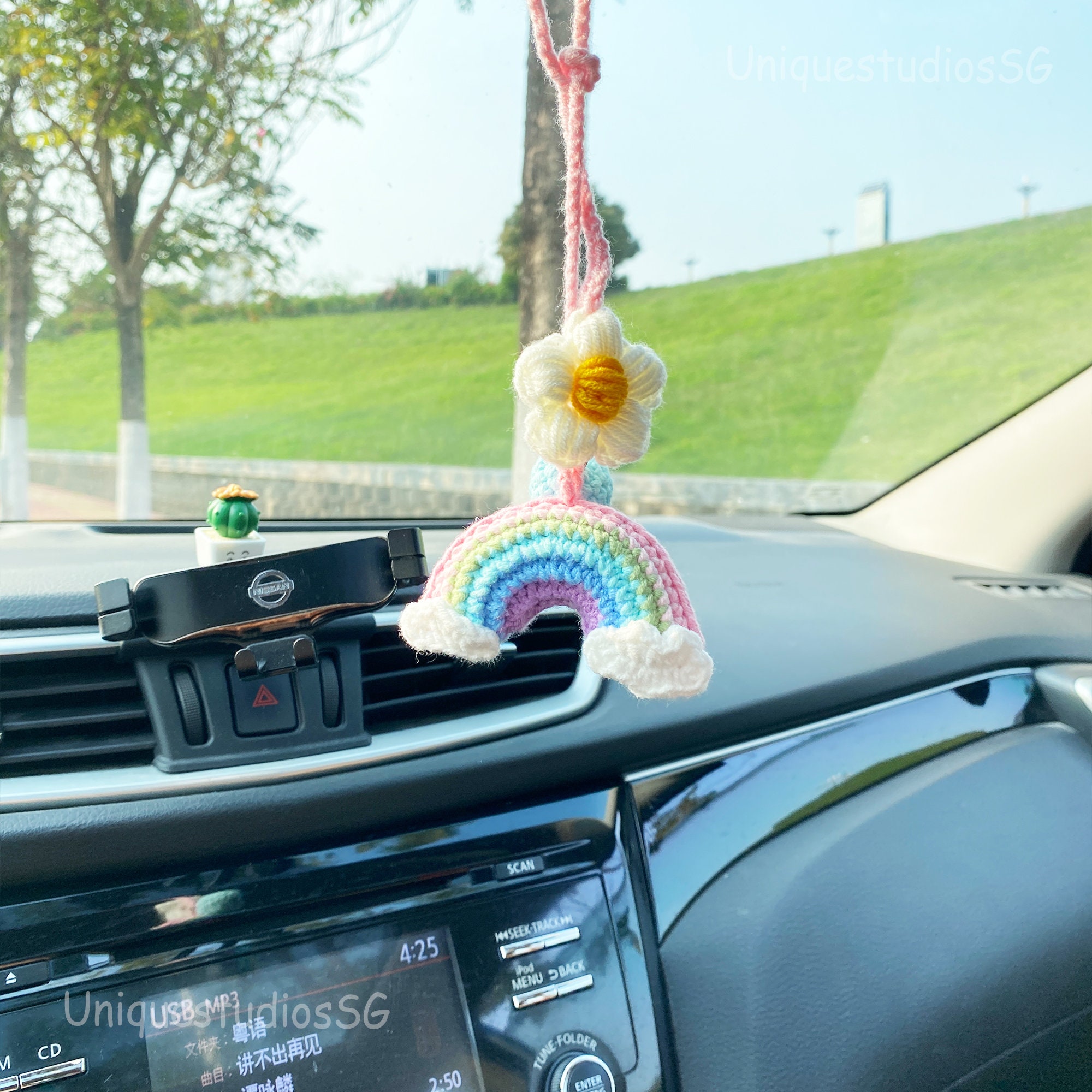 Cute Rainbow Car Accessories Mirror Hanging Rainbow Decor - Etsy