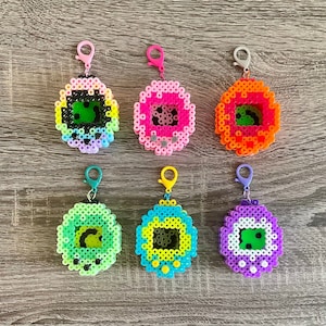 Tomagachi Shaker Keychain - 3D Kandi Perler Charm - Unique Handmade ...