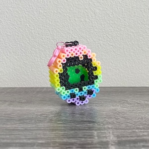 Tomagachi Shaker Keychain - 3D Kandi Perler Charm - Unique Handmade ...