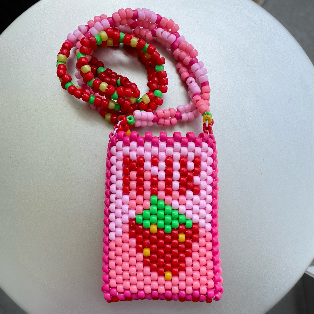 Strawberry Milk Carton Kandi Purse Y2K Crossbody Bag Hand-made 100% ...