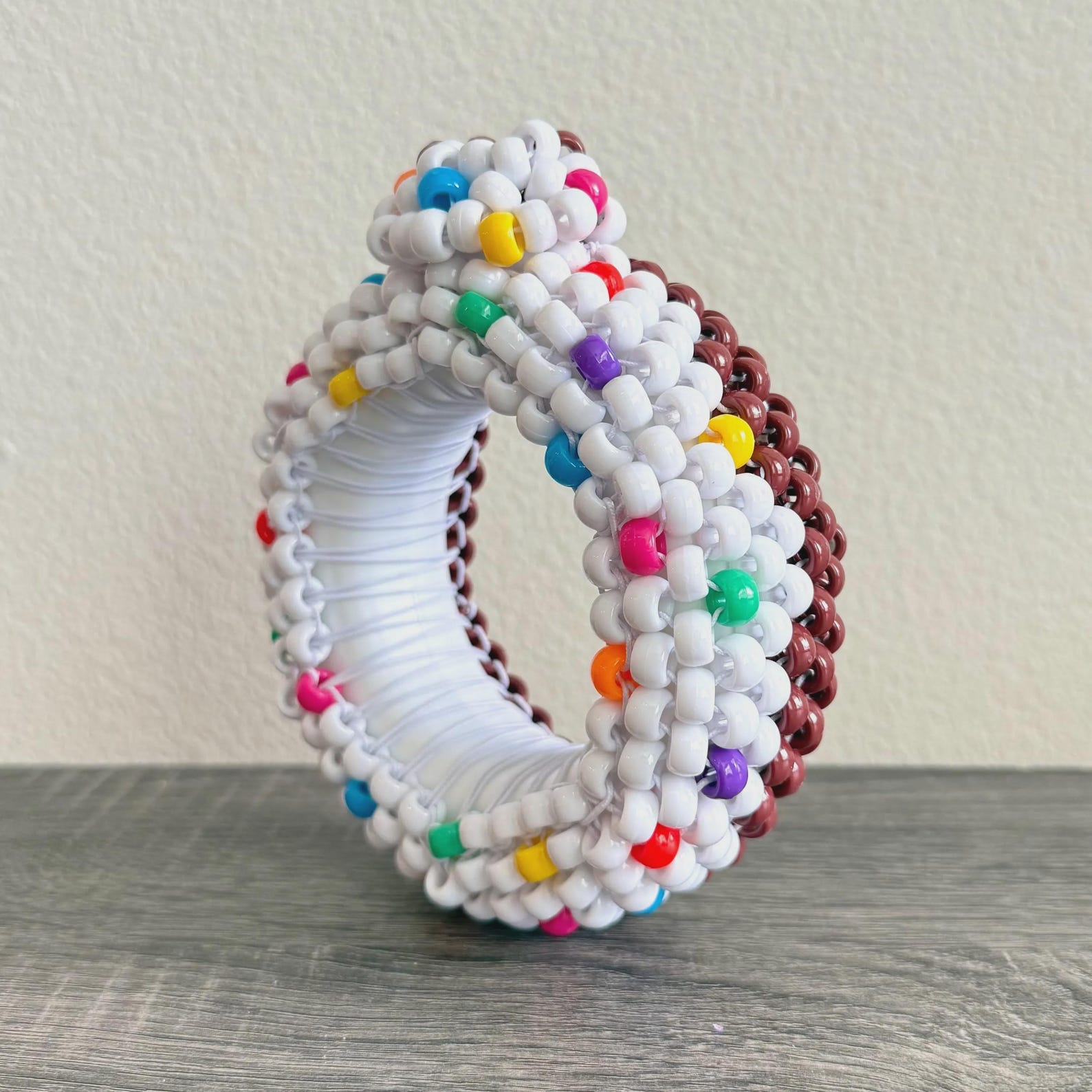 Hidden Flask Beaded Cuff Bracelet – Colorful Kandi Rave Accessory ...