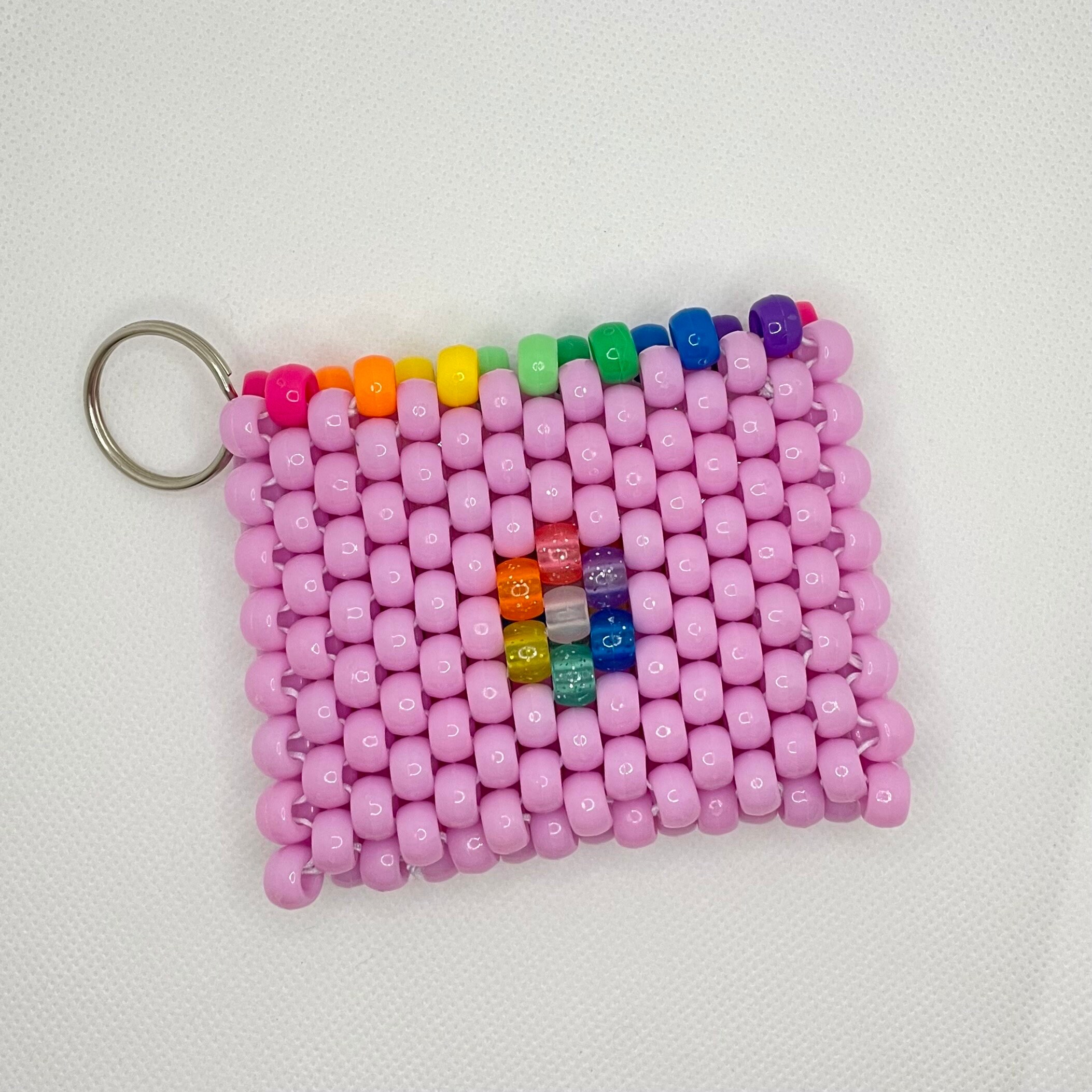 Lavender / Rainbow Flower Kandi Clip-on Wallet Handmade Beaded Pouch - Etsy