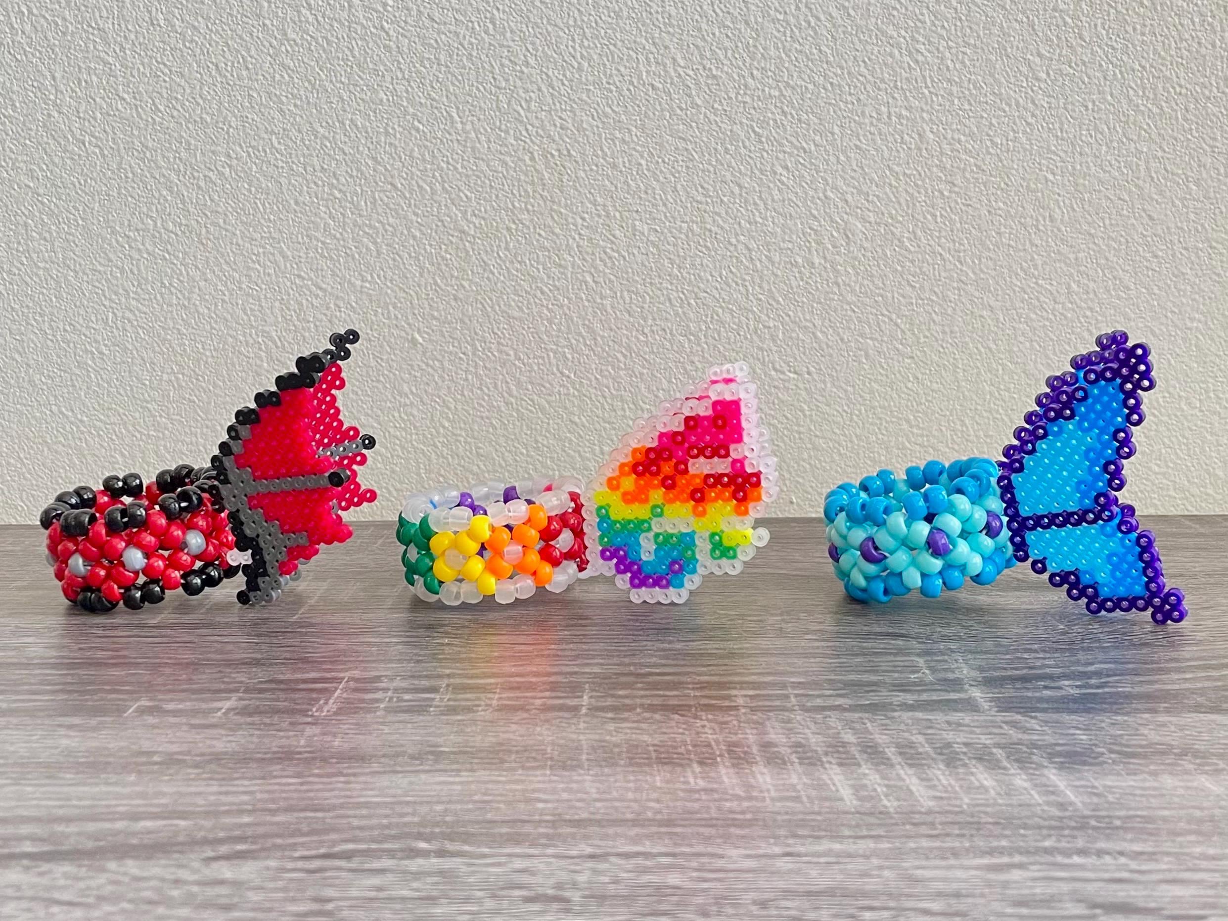Custom 3D Wings Kandi Cuff Bracelets - Perler Angel, Butterfly or Bat ...