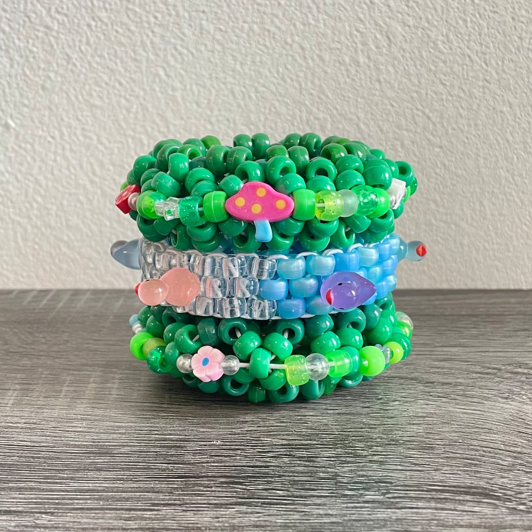 Rubber Ducks 3D Rotating Kandi Cuff Bracelet Ducky River Huge Green ...