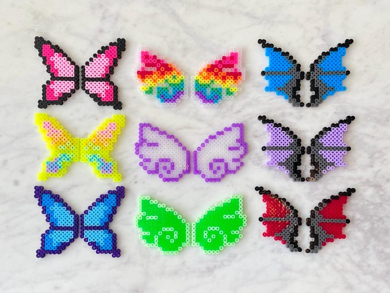 Custom 3D Wings Kandi Cuff Bracelets - Perler Angel, Butterfly or Bat ...