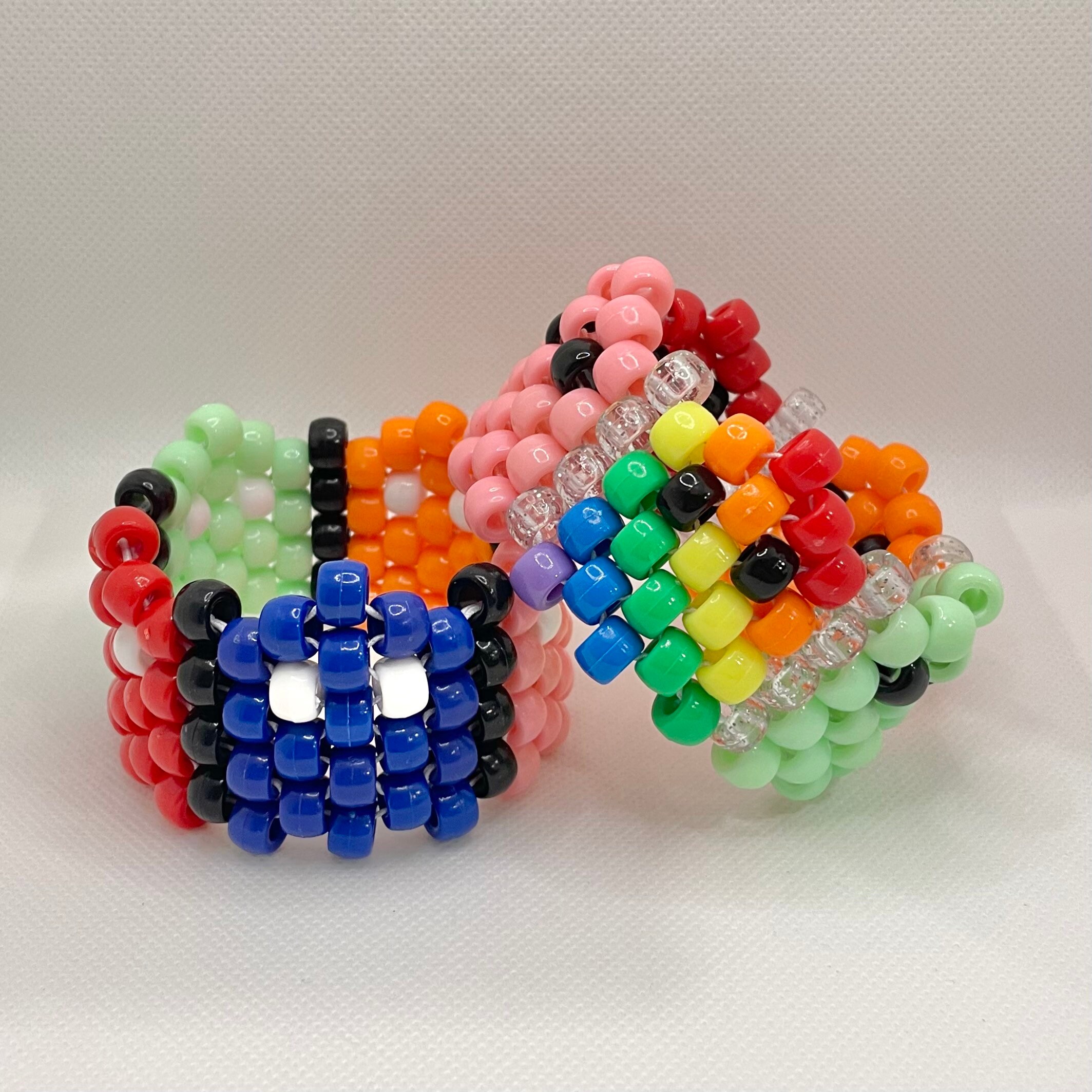CUSTOM Pac-man Ghosts Retro 2D Kandi Cuff Bracelets Made to - Etsy