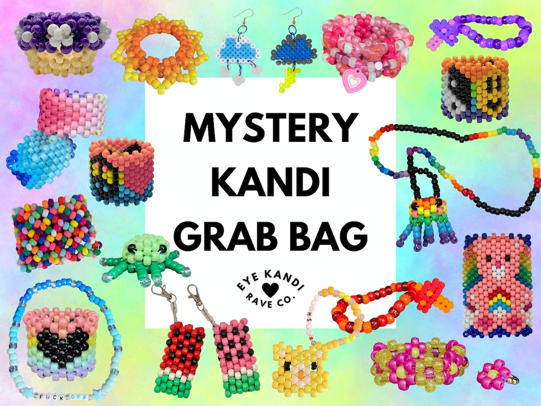 Kandi Mystery Box – Rave Jewelry Surprise – Handmade Kandi Bracelets ...