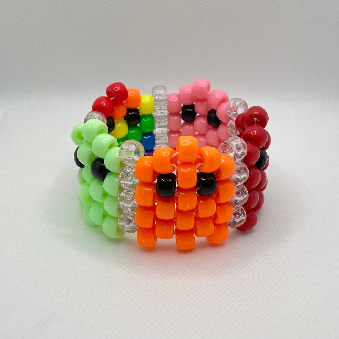 CUSTOM Pac-man Ghosts Retro 2D Kandi Cuff Bracelets Made to - Etsy