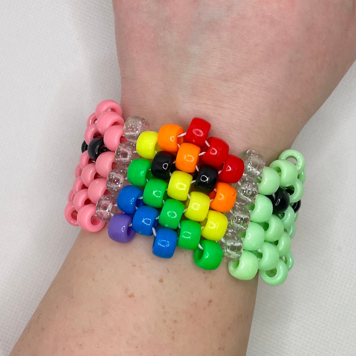 CUSTOM Pac-man Ghosts Retro 2D Kandi Cuff Bracelets Made to - Etsy