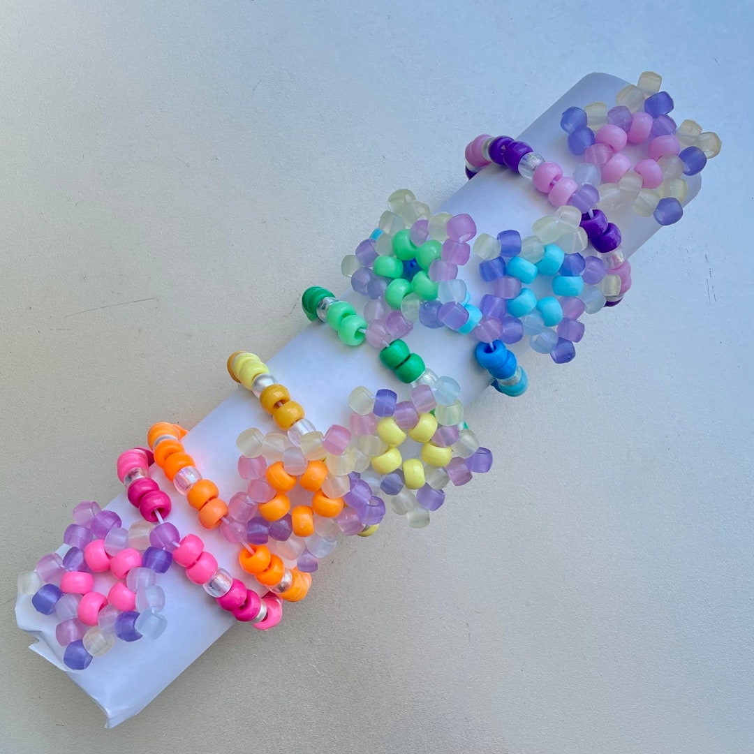 Rainbow Matching Kandi Bracelet 6-pack Color Changing/glow-in-the-dark ...