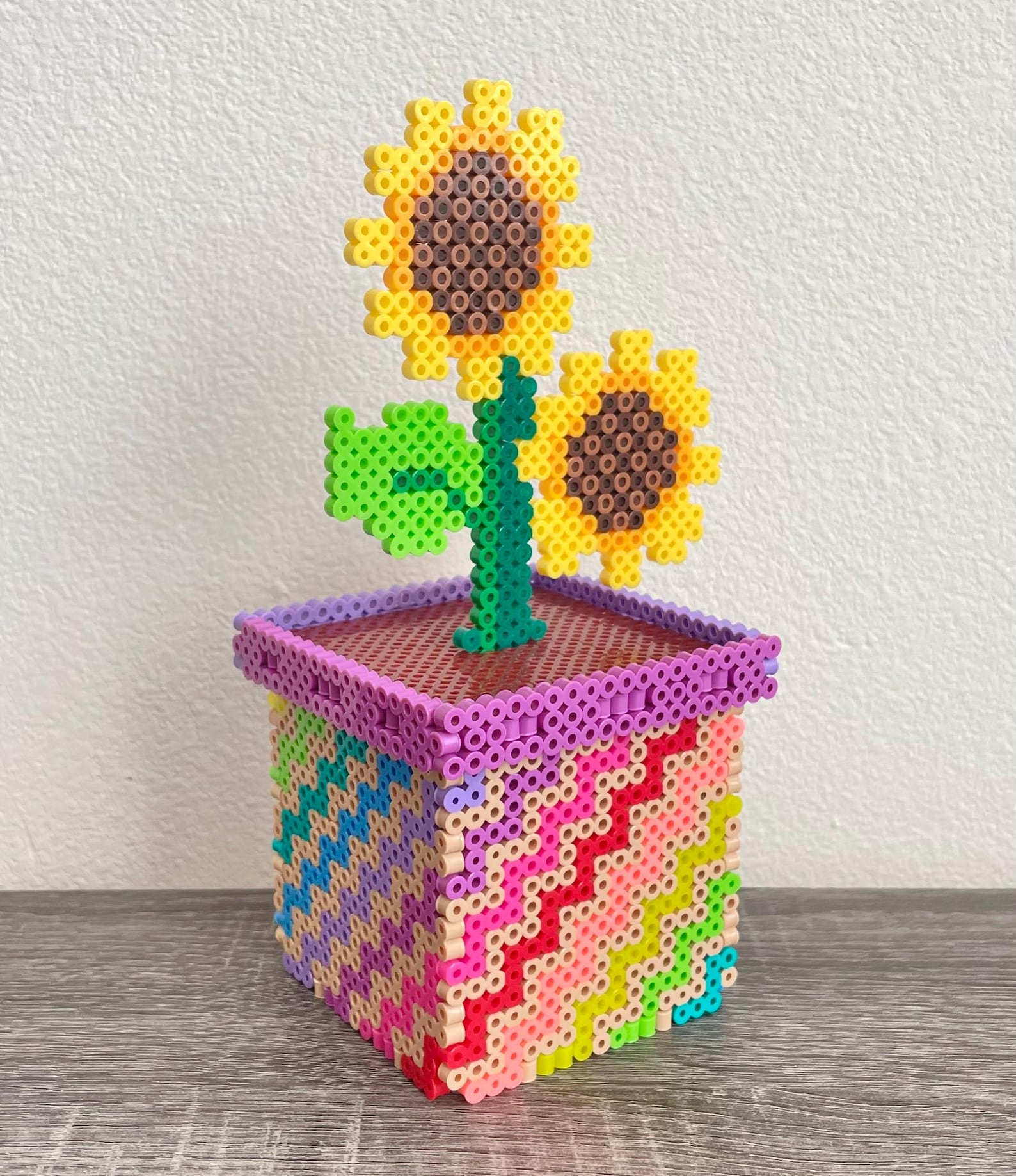 Flower Pot Box, Large - Square Handmade Jewelry Box, Keepsake, Trinket ...