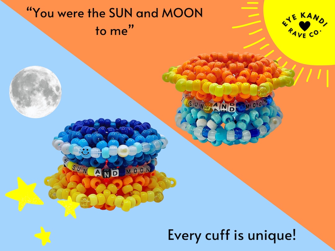 You Were the Sun and Moon to Me 3D Rotating Kandi Cuff - Monster Rave ...