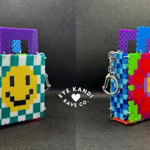 Handmade Pixel Art Keychains – Colorful and Fun Mini Tote Designs With ...