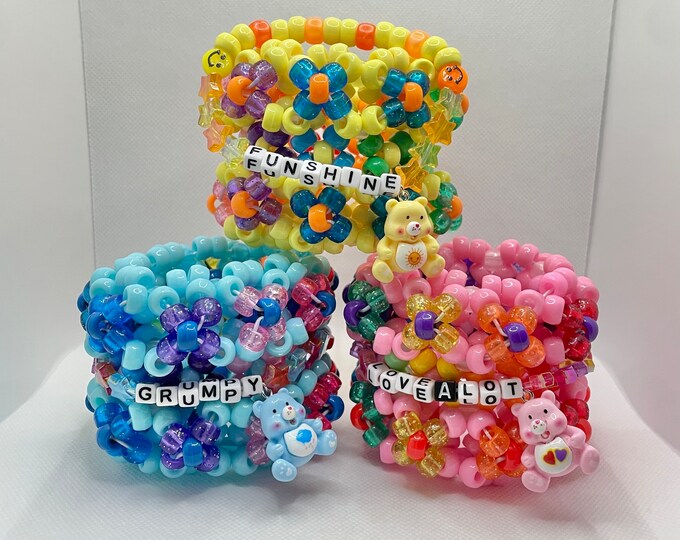 Care Bear 3D Rotating Kandi Cuff Charm Bracelets - Handmade, Unique ...