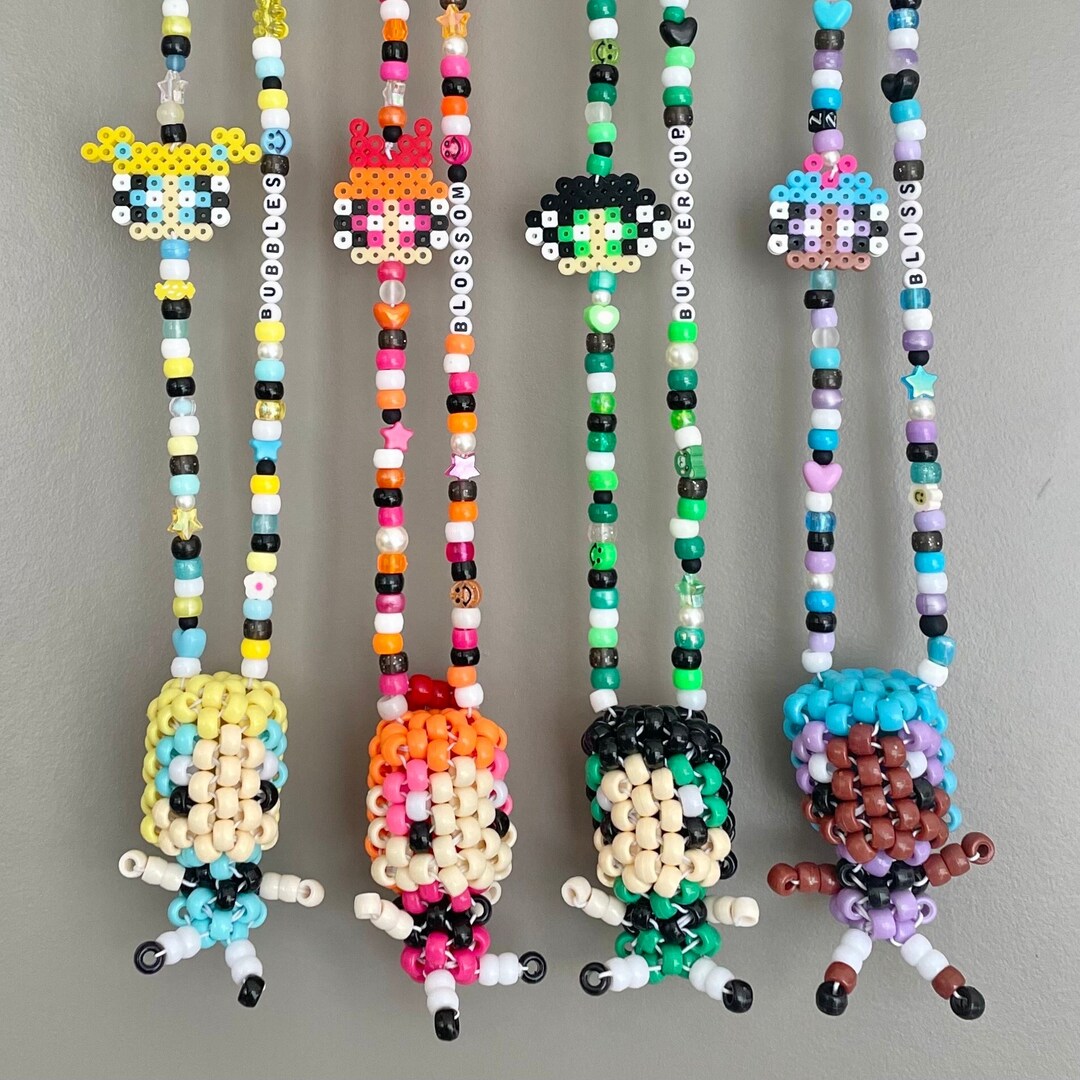 Powerpuff Girls Kandi Necklace Power of Four 3D Kandi Characters Bliss ...