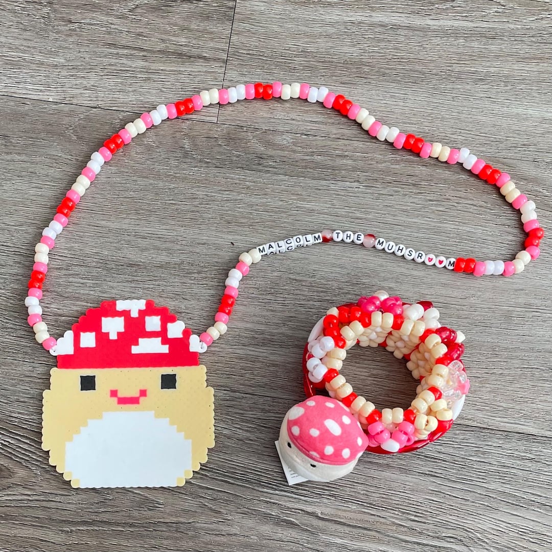 Squishmallow Matching Kandi Set - Epic Perler Necklace, 3D Kandi Cuff ...