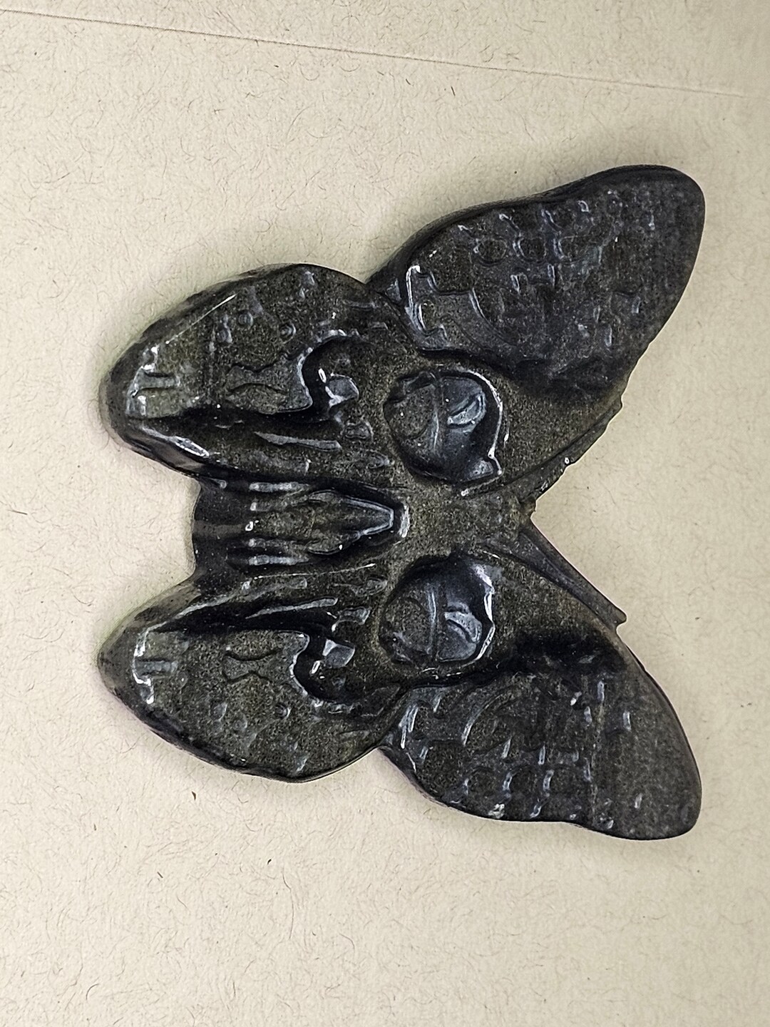 Golden Sheen Obsidian Death Head Moth Carving - Etsy