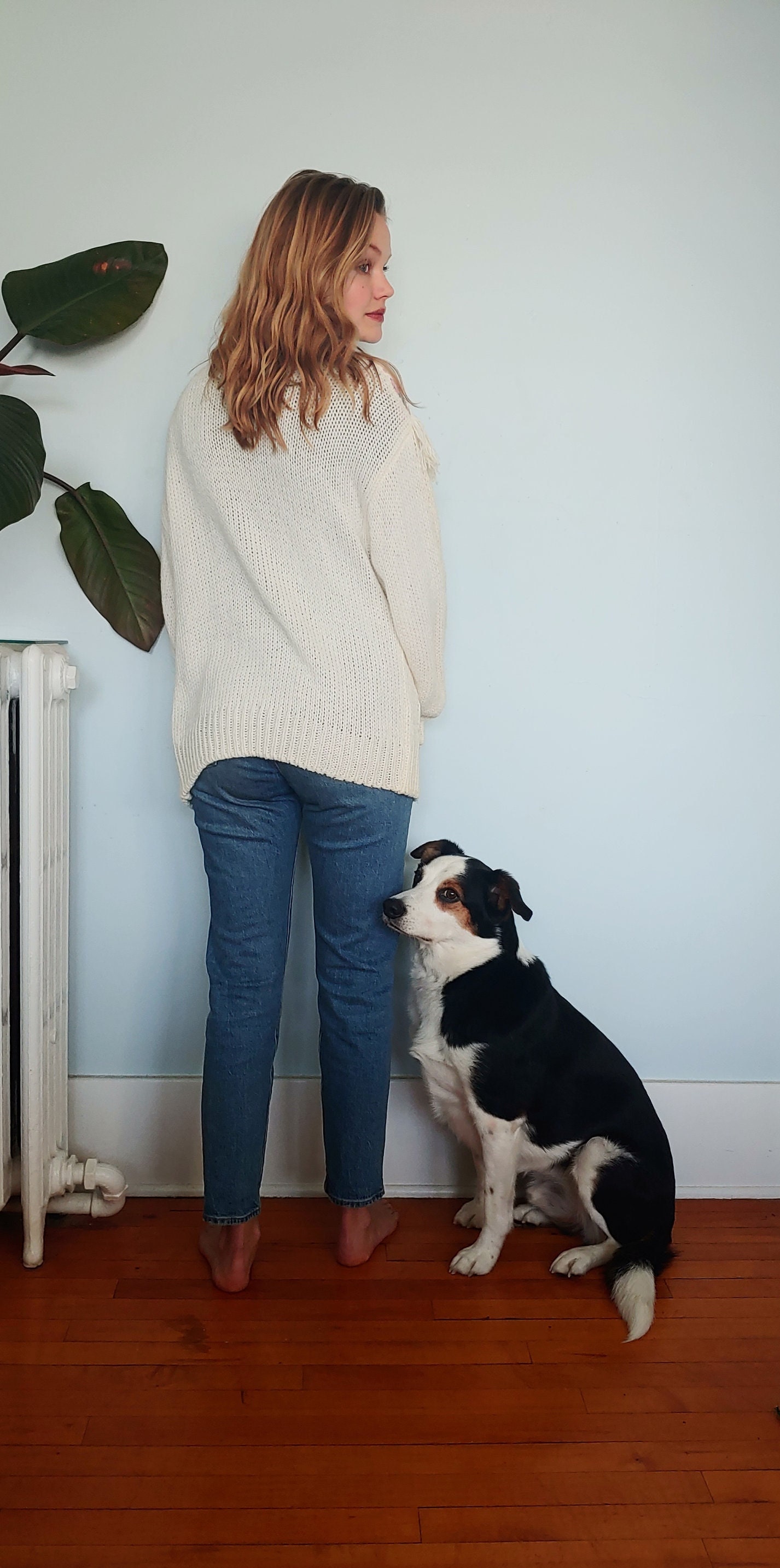 80s Fringed White Cardigan Vintage Pastel Sweater Floral Sweater ...