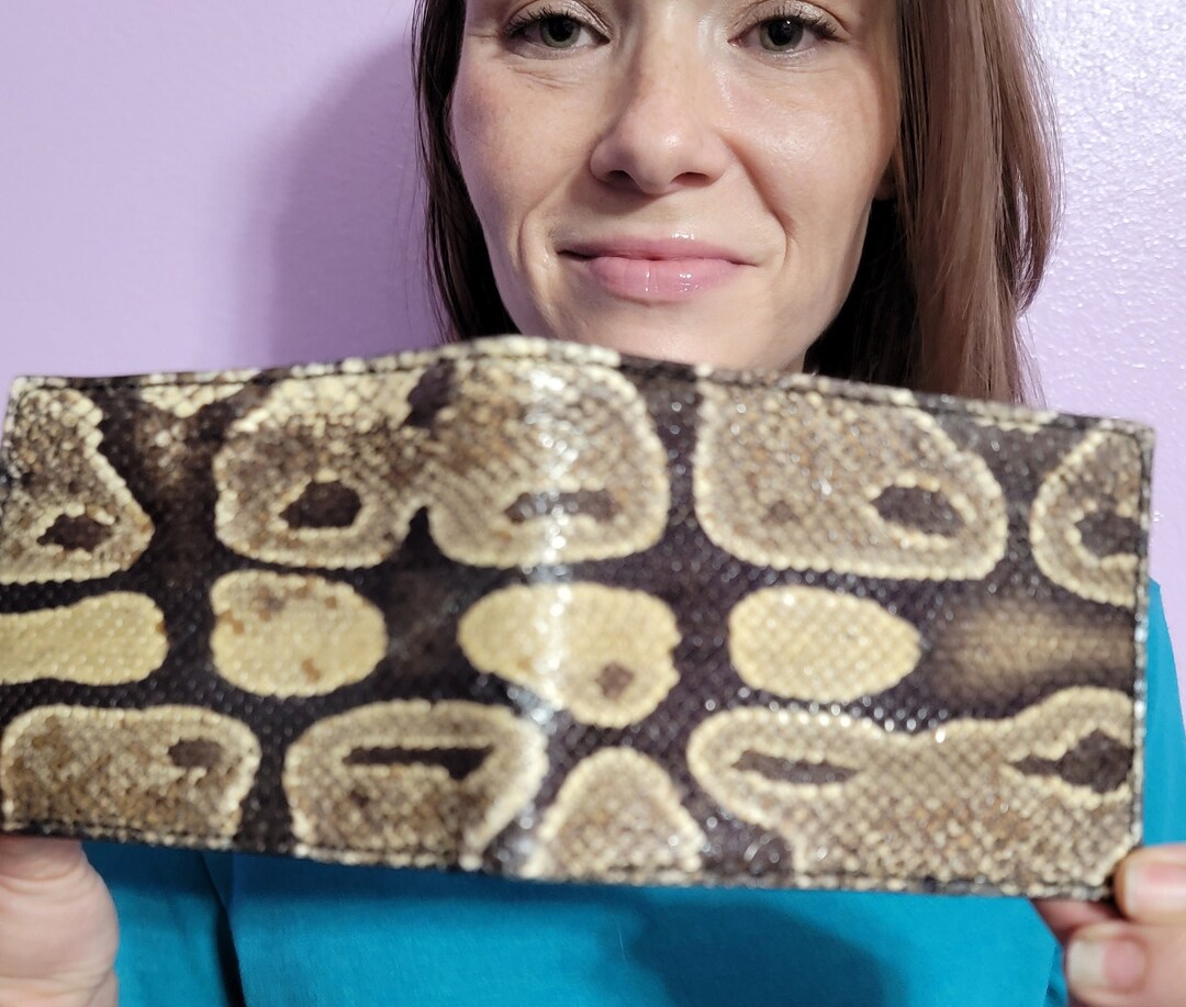 Real Ball Python Snake Skin Wallet Handcrafted Fine Leather Interior ...